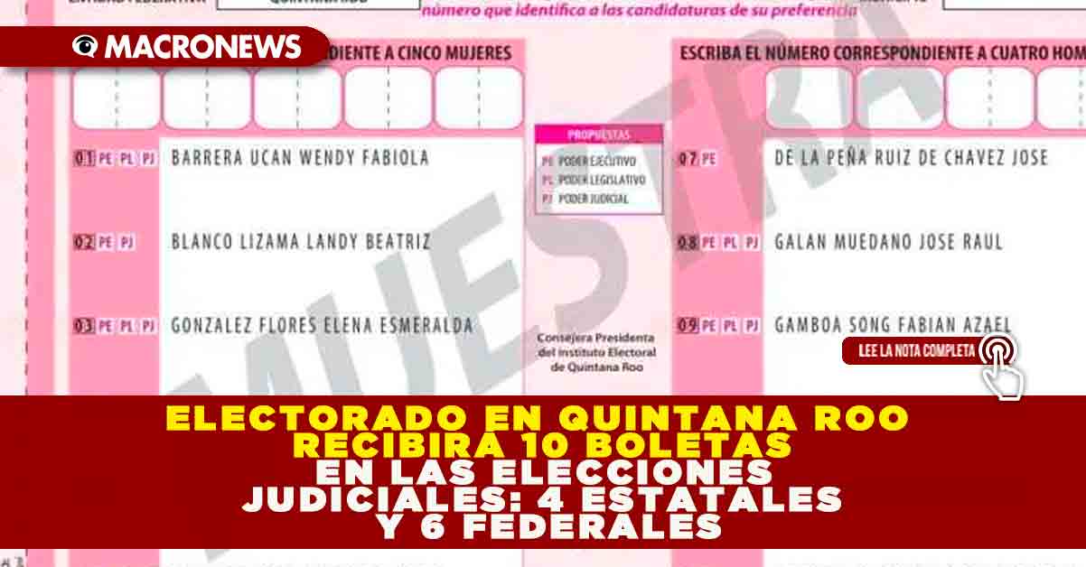 ELECTORADO EN QUINTANA ROO RECIBIRÁ 10 BOLETAS EN LAS ELECCIONES ...